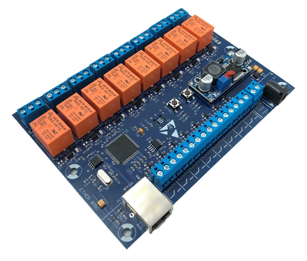 Controlador Ethernet Modbus Tcp 8 Relay 8 Entradas